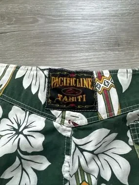 pacific line | Swim | Vintage Pacific Line Dark Green Floral Surf Print ...